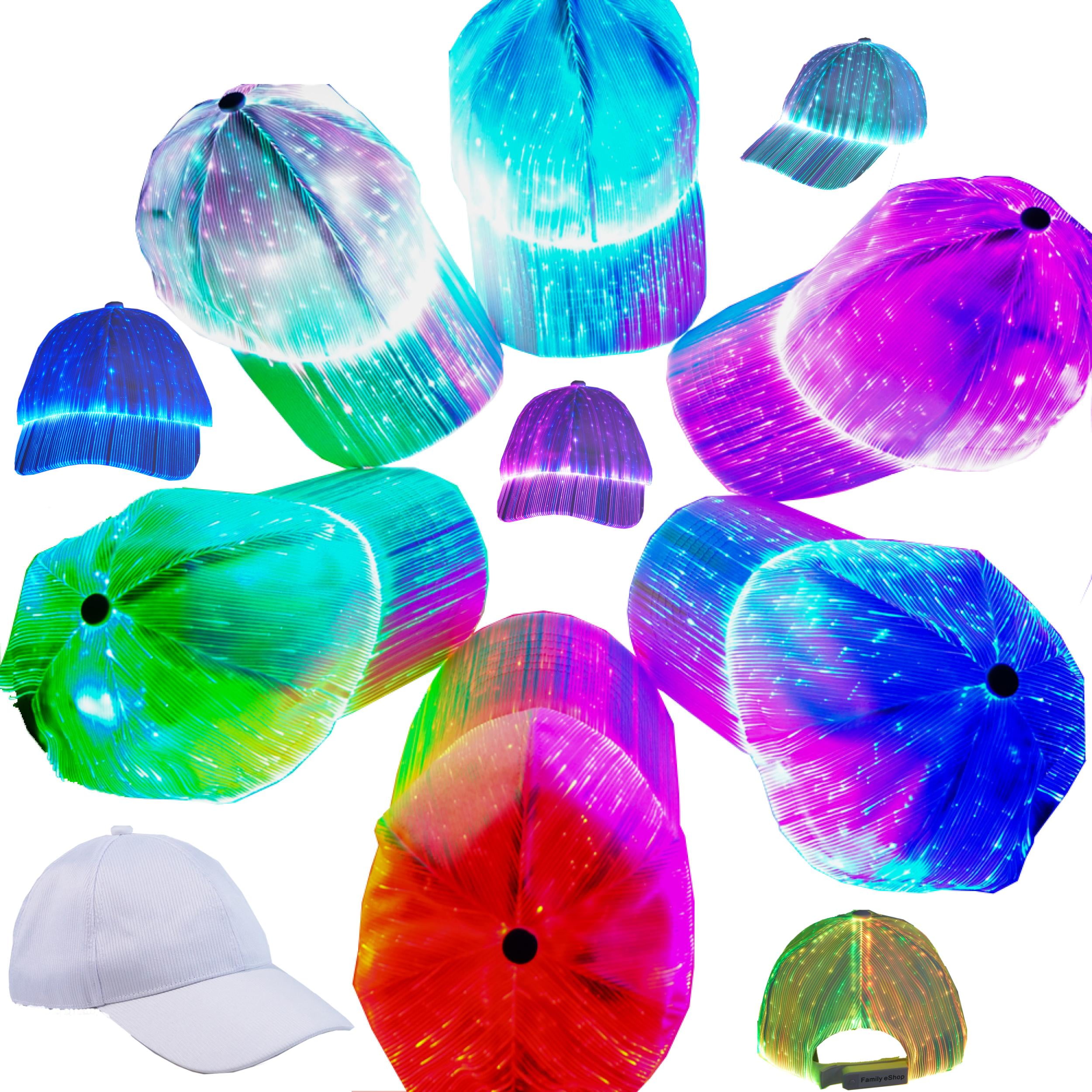 Fiber Optic Light Up Baseball Cap LED Hat with 7 Colorful Luminous ...