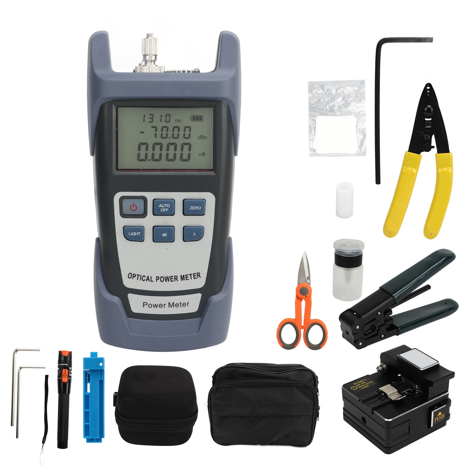 Fiber Optic Tools Kit Optic Power Meter Visual Fault Locator Fiber ...