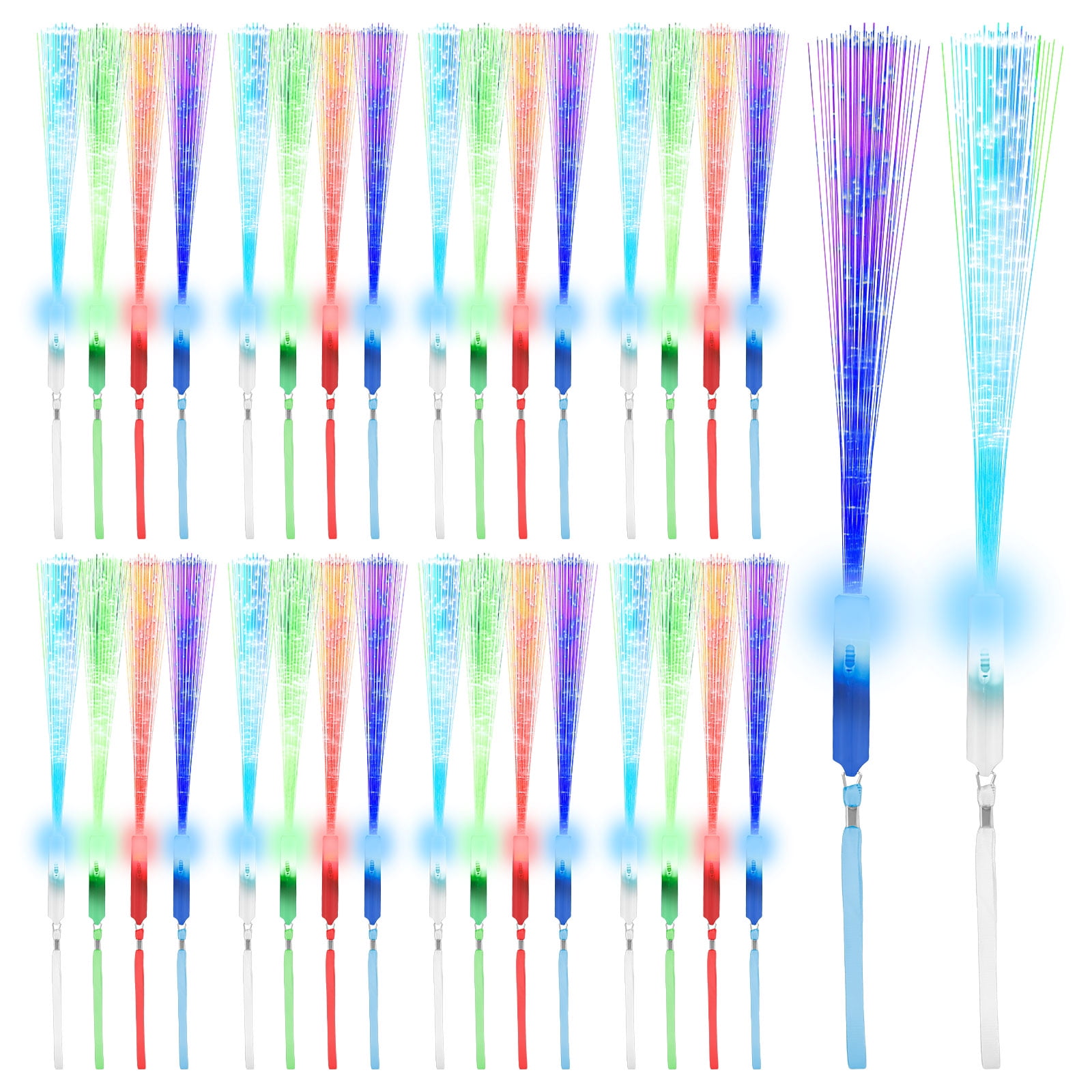 Fiber Optic Wand Glow Wand Beautiful Glow Sticks Portable LED Light Up ...