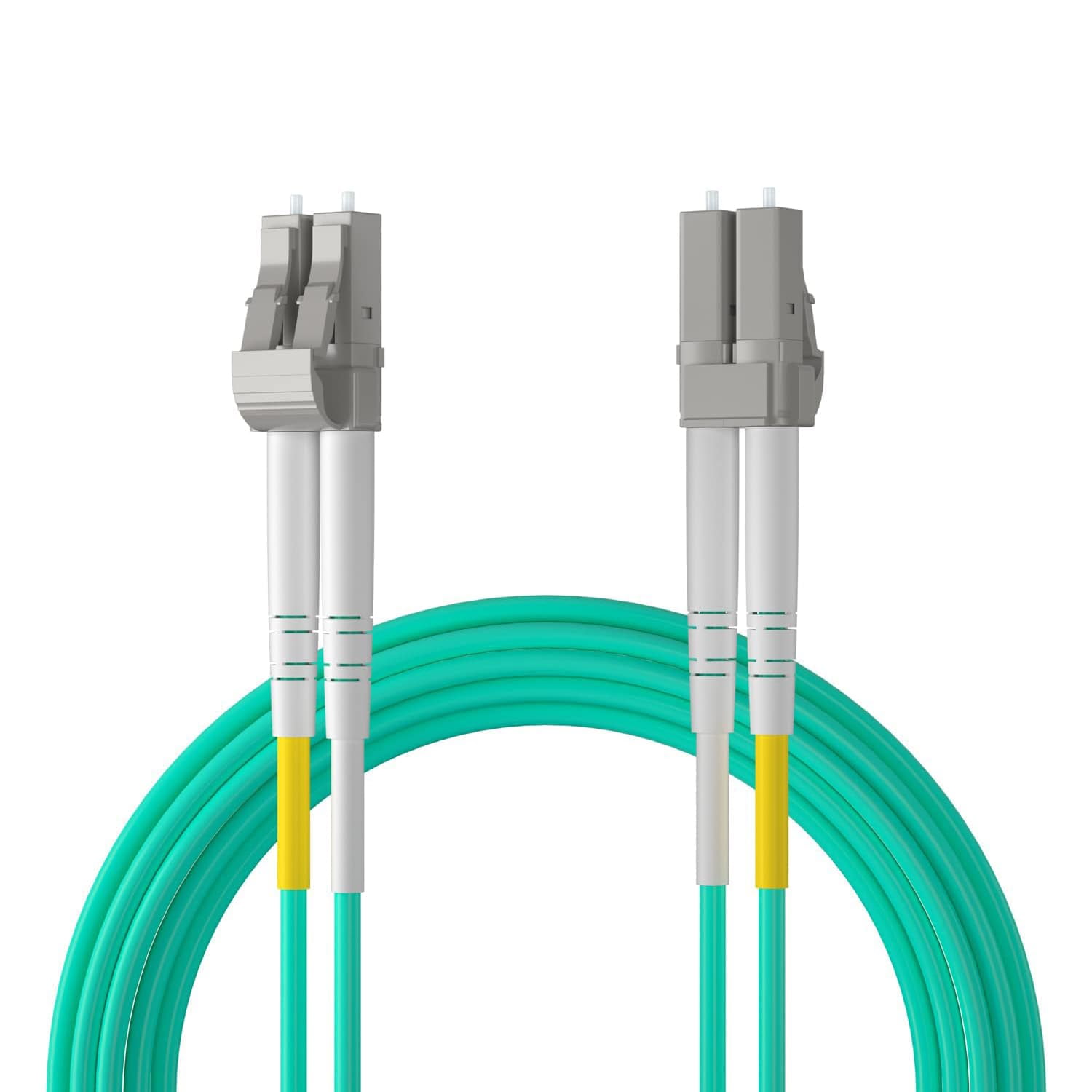 Fiber Patch Cable - 𝗟𝗖 𝘁𝗼 𝗟𝗖 𝗢𝗠𝟯 10Gb/Gigabit Multi-Mode Jumper Duplex 50/125μm LSZH Fiber Optic ...