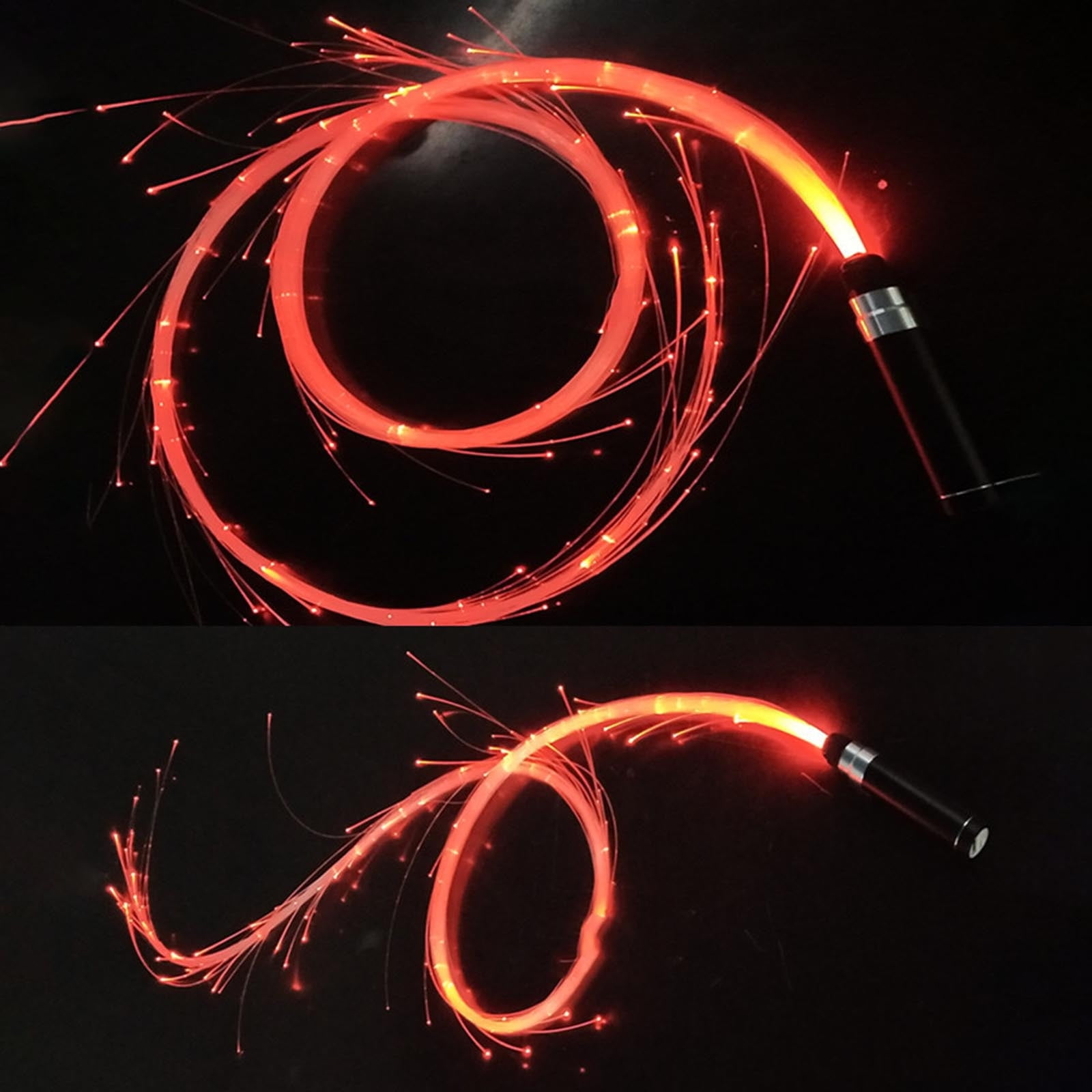 Fiber Pixel Whip Light, Black Handle Fiber Whip Optical LED Flash Rope ...