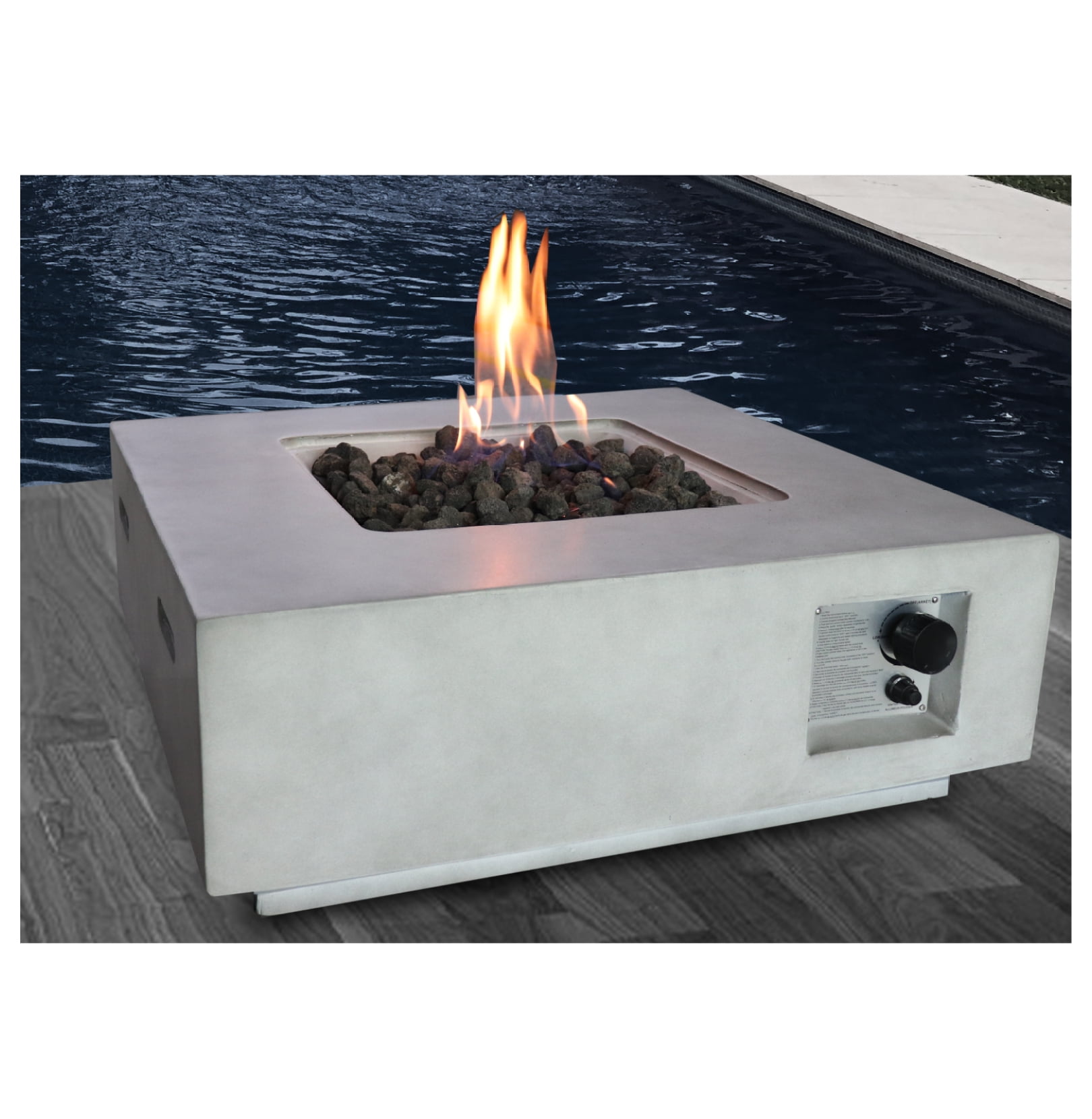 Fiber Reinforced Concrete Propane/Natural Gas table Gray + Garden ...