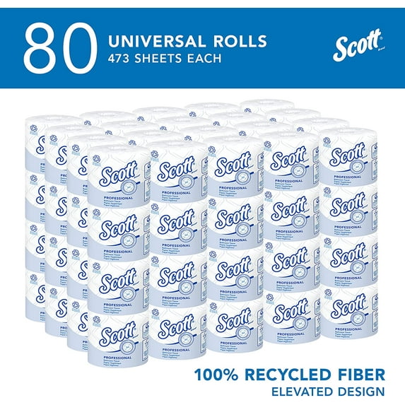 Fiber Standard Roll Bulk Toilet Paper (13217), 2-Ply, Elevated Design ...