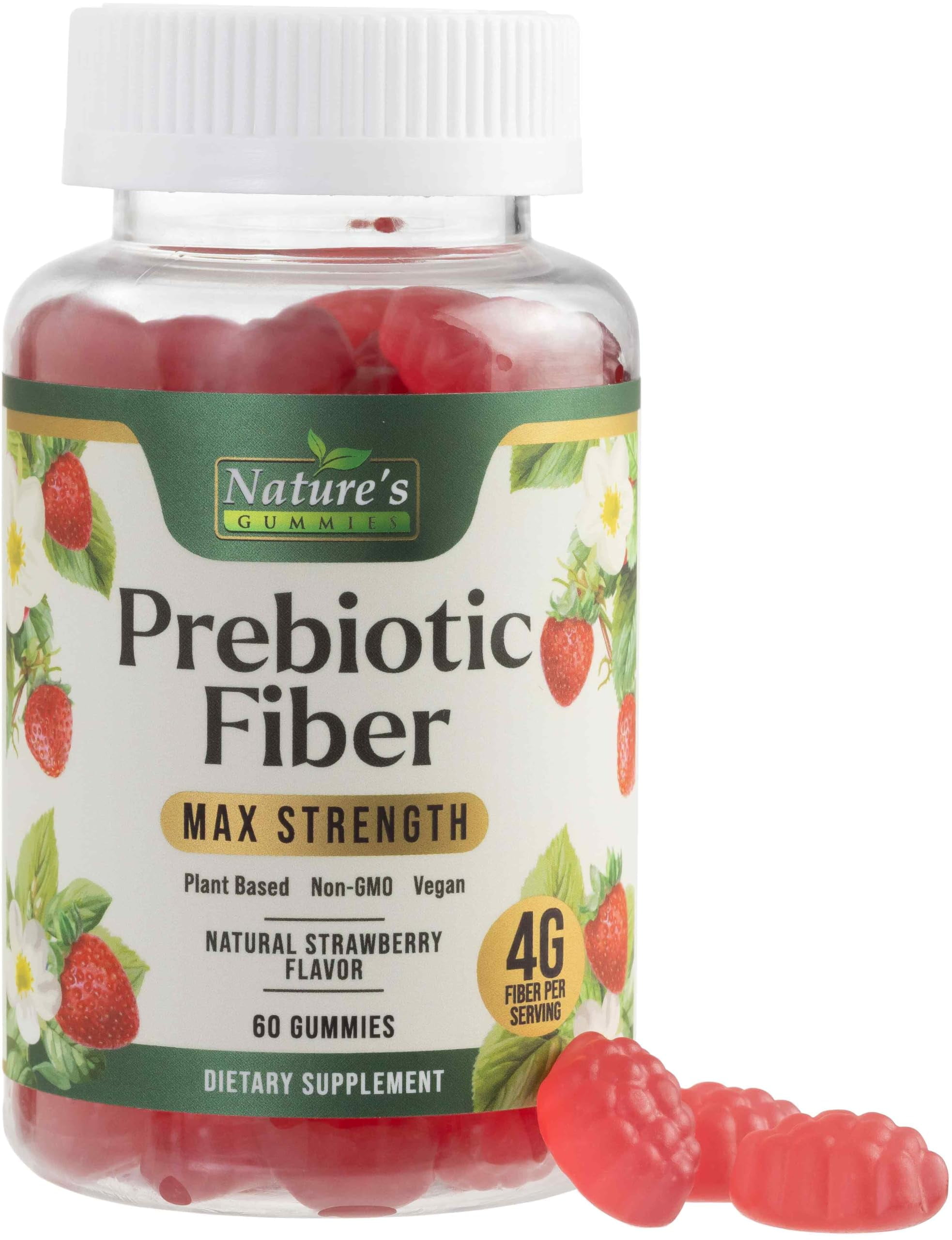 Nature's Gummies Fiber Supplement, 4g Prebiotic, Digestive Health ...