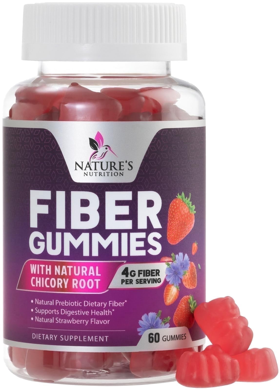 Fiber Gummies 4g - Improved Plant-Based Fiber Supplement with ...