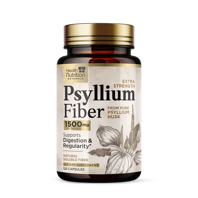 Fiber Supplement, Psyllium Husk Fiber Capsules 1500mg - Daily Fiber ...