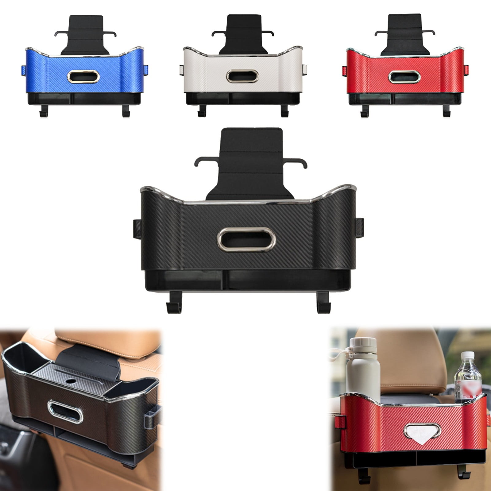 Fiber Texture Function Car Seat Back Storage Car Back Seat Organizer ...