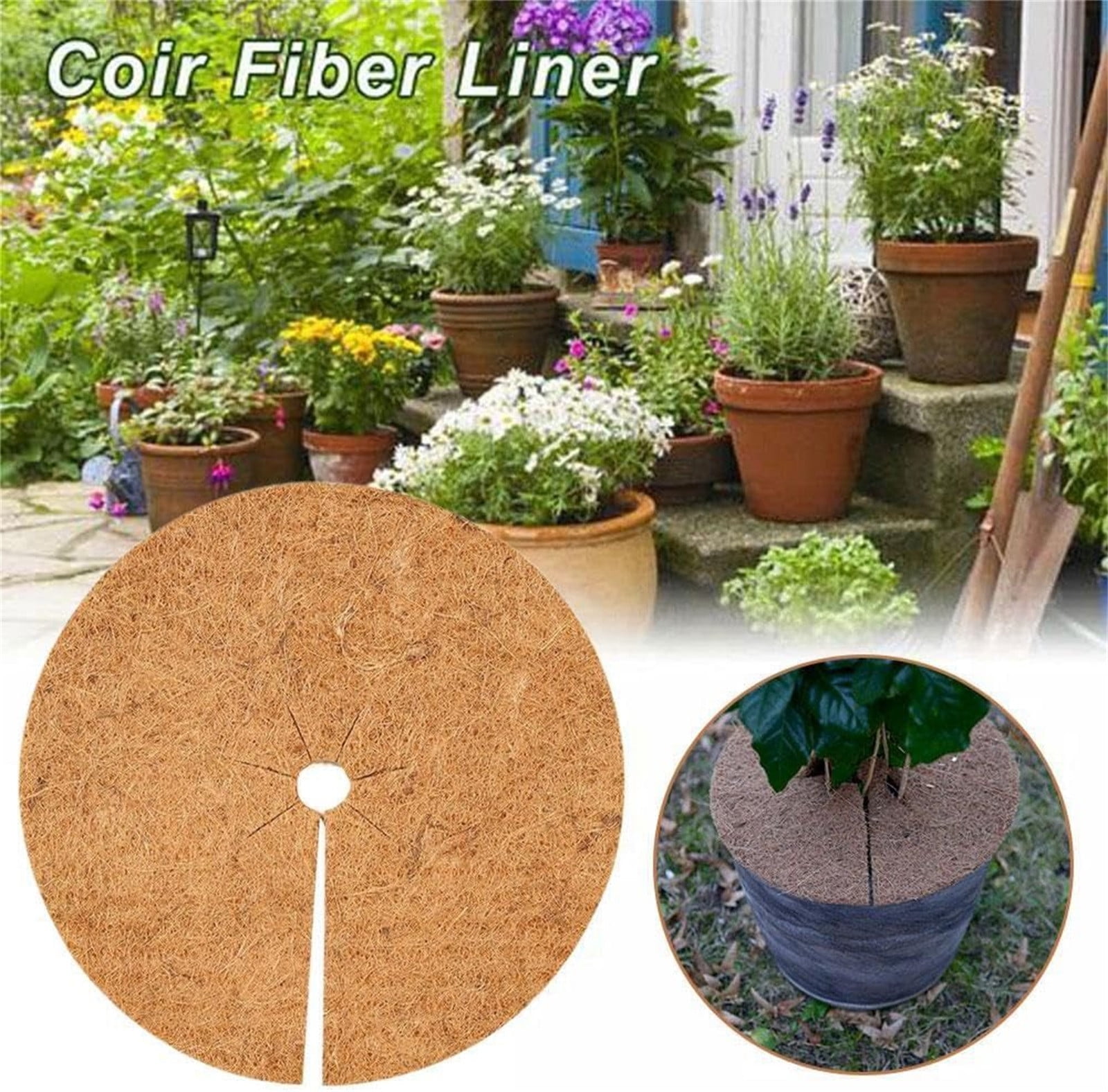 Fiber Tree Mulch Disc Mat for Weed Protection, 19.7" Round Natural ...