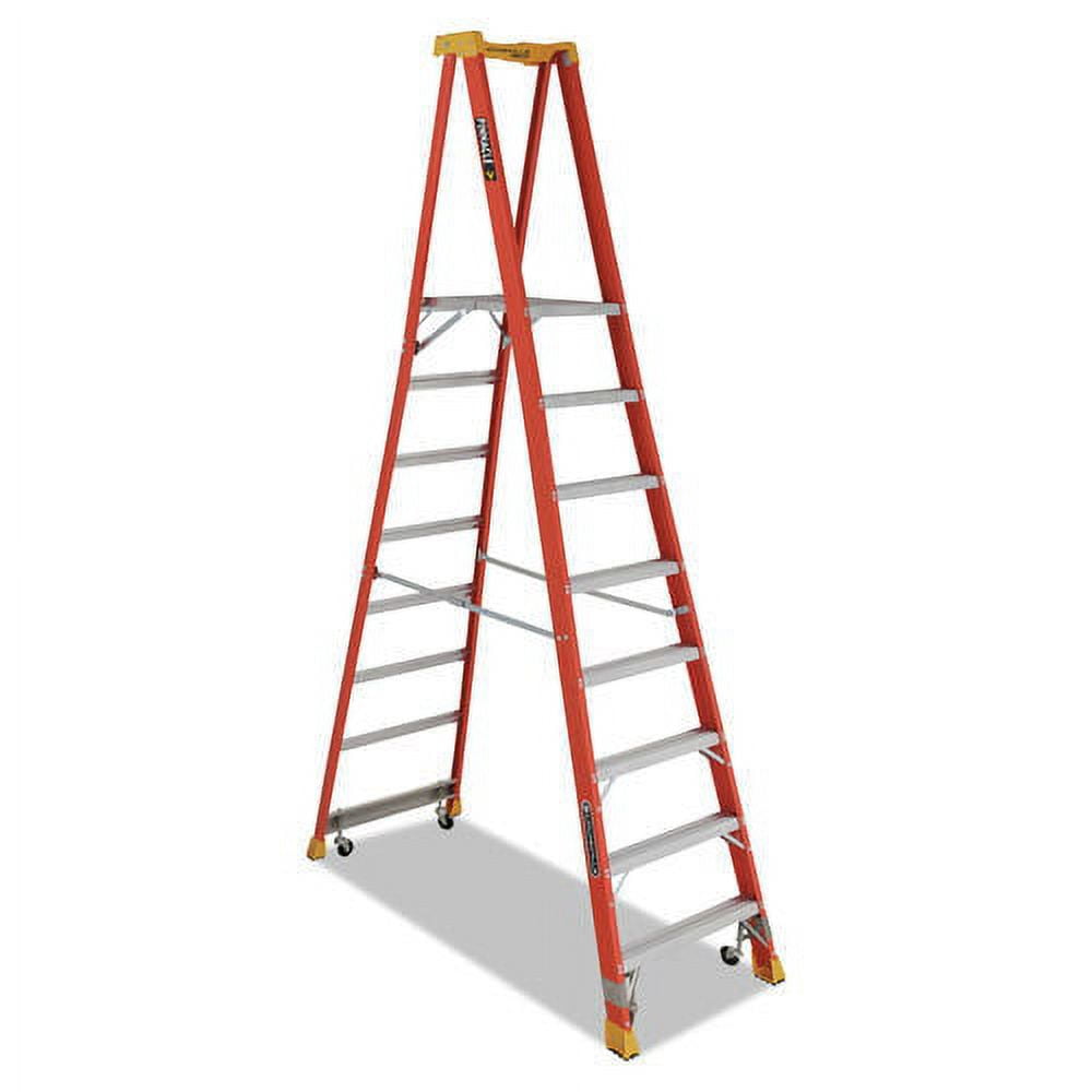 FiberGlass Pro 300 lbs. Capacity 14 ft. Platform Ladder - Orange ...