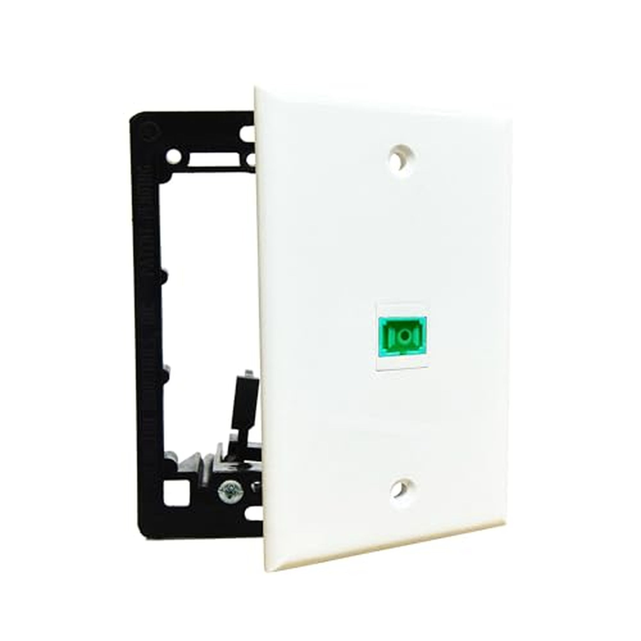 FiberOptic SC APC Simplex Wall Plate with 1-Gang Mounting Bracket ...