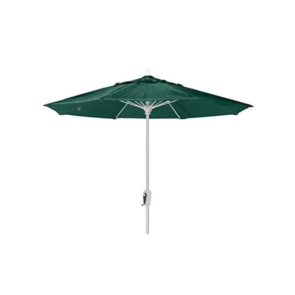 FiberBuilt Umbrellas 9' Oct Market 8 Rib Crank Lift with Forest Green ...
