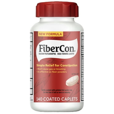 Fibercon Regularity Therapy Caplets, Calcium Polycarbophil, 140 ct ...