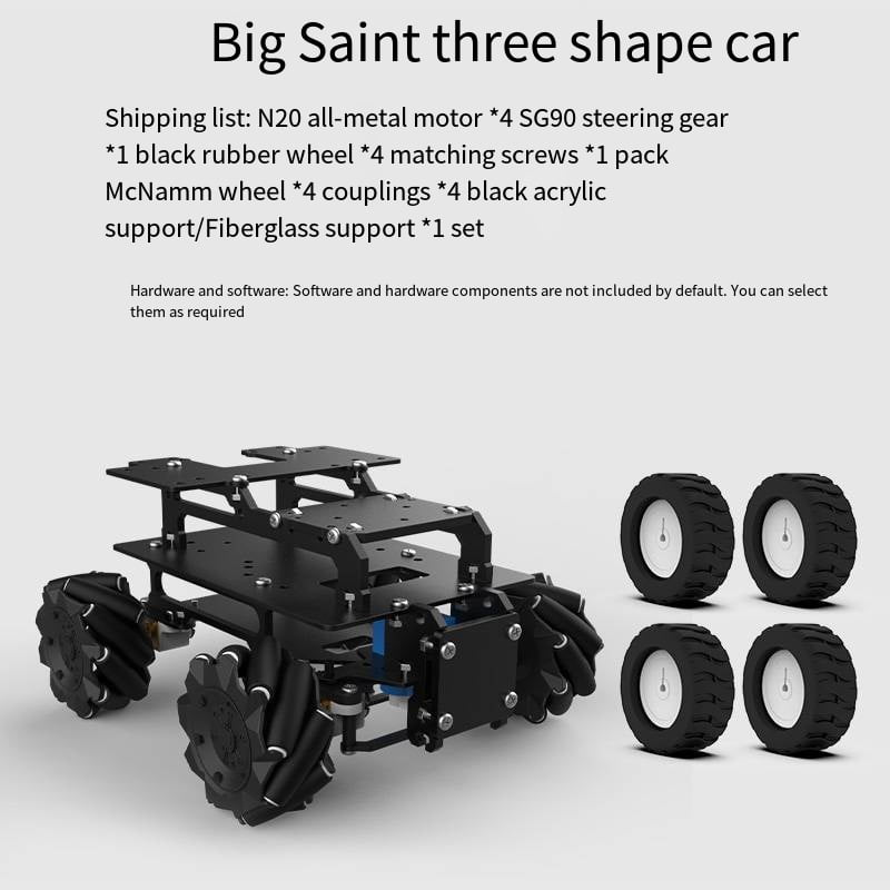 Fiberglass 4wd Robot Car Ackerman Omnidirectional Tracking Chassis