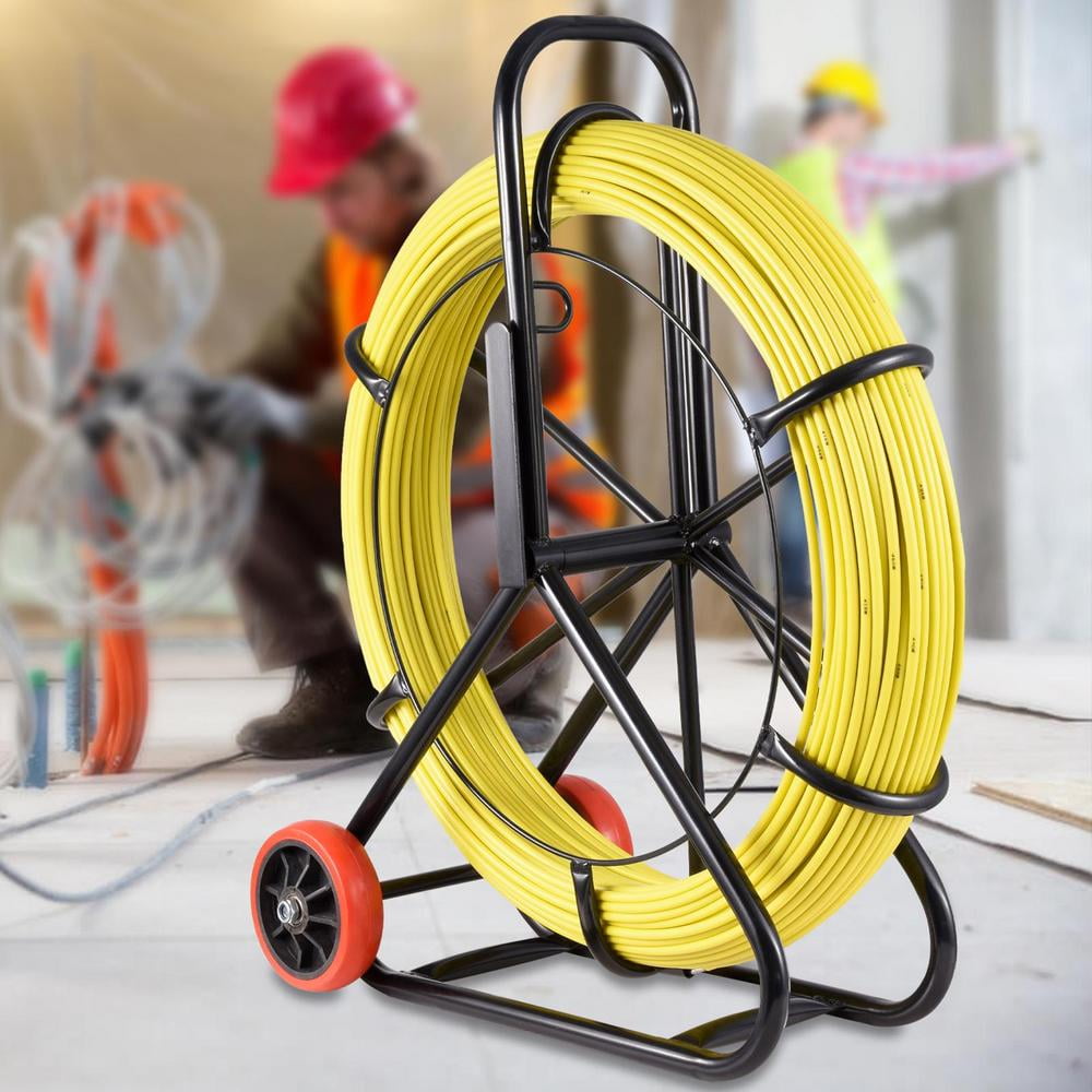 Fiberglass Cable Running Rod with Cage Wheel, 8MM 492FT High-Strength ...