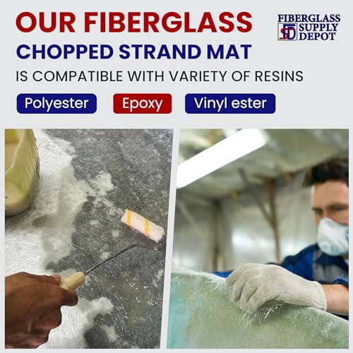 Fiberglass Chopped Strand Mat .75 oz | 50 inches Wide x 30 Feet Long ...