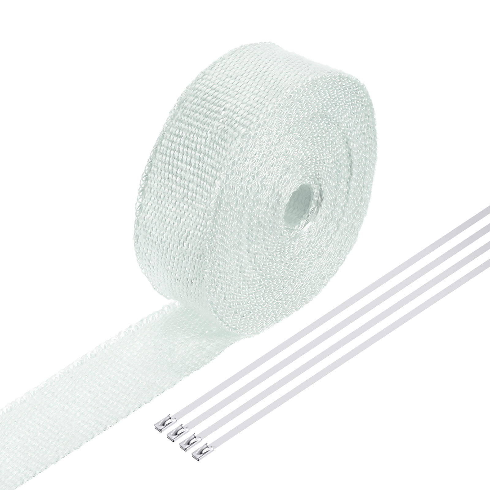 Fiberglass Exhaust Wrap Tape,2" x 33' White Header Heat Wrap with 4 ...