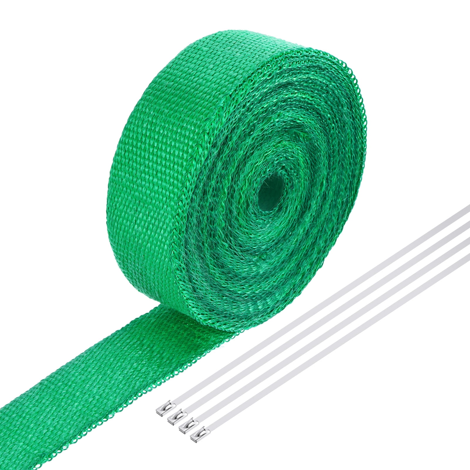 Fiberglass Exhaust Wrap Tape, 2" x 50' Green Header Heat Wrap with 4 ...