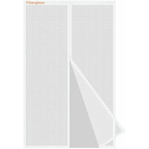 Fiberglass Magnetic Screen Door Actual Size 38"x97", White Bugs Net ...