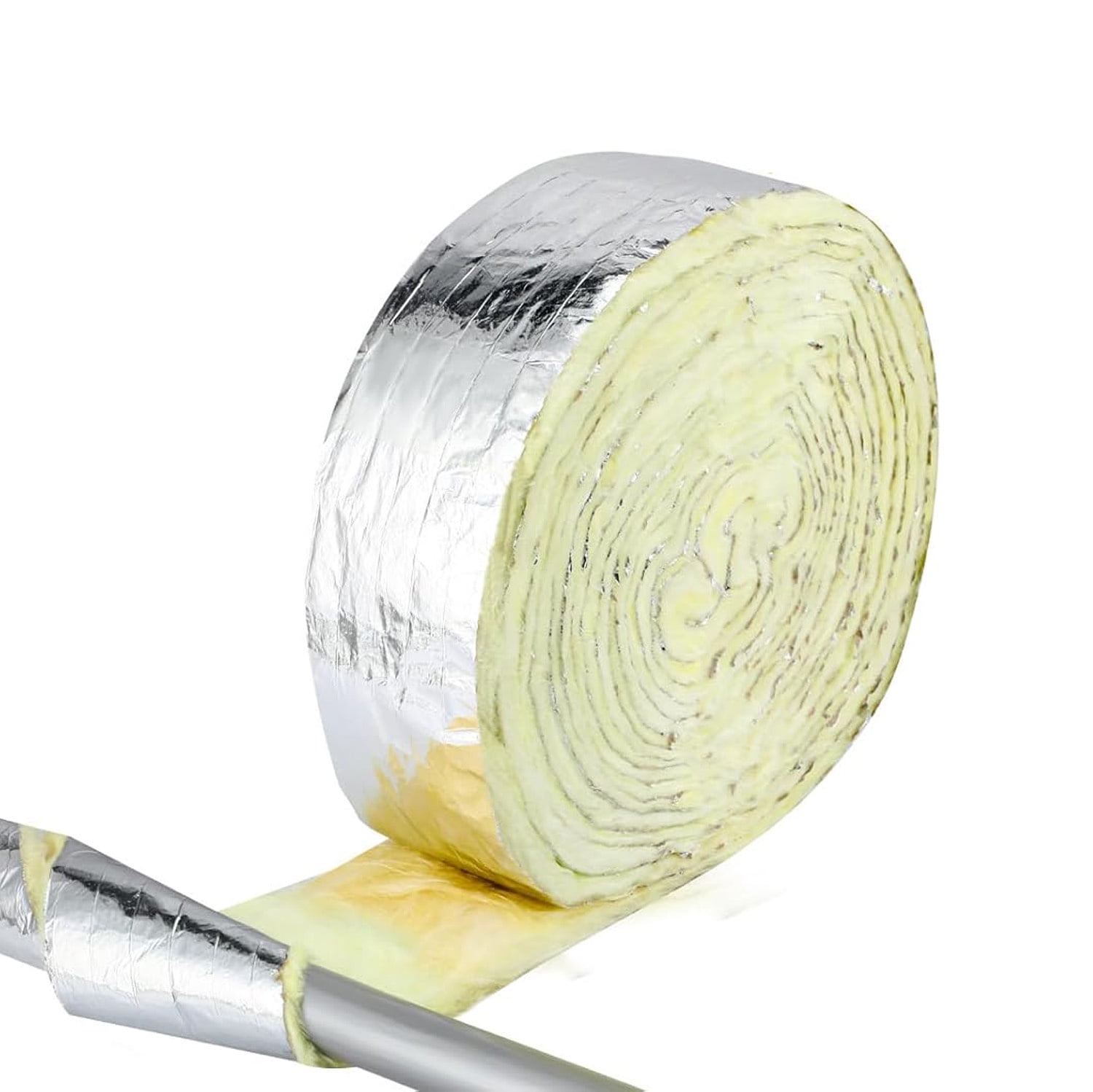 Fiberglass Pipe Insulation Wrap,Happon 32.8 Feet Foil Backed Fiberglass ...