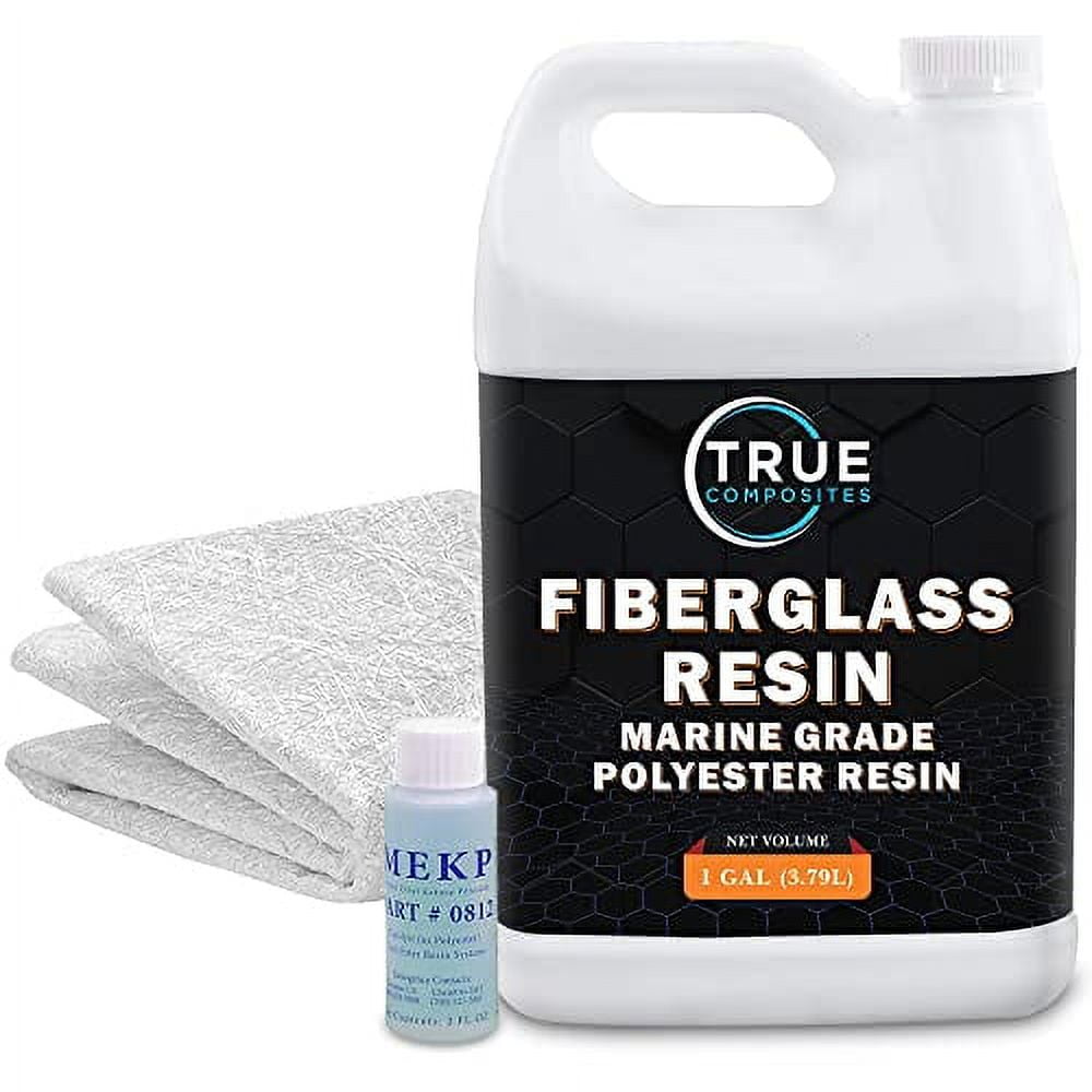 Fiberglass Polyester Resin-Marine Grade Repair Kit-(1 Gallon, 2oz ...