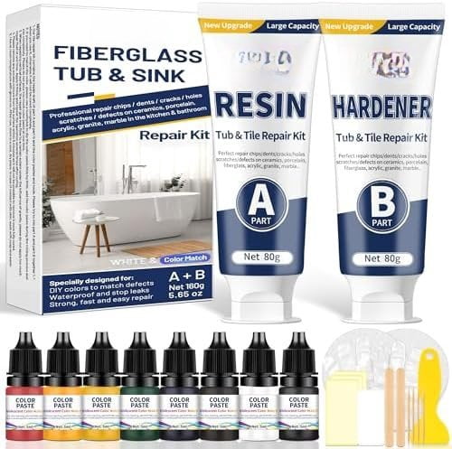 Fiberglass Repair Kit, Bathtub Repair Kit for Tile, , Ceramic, Enamel ...