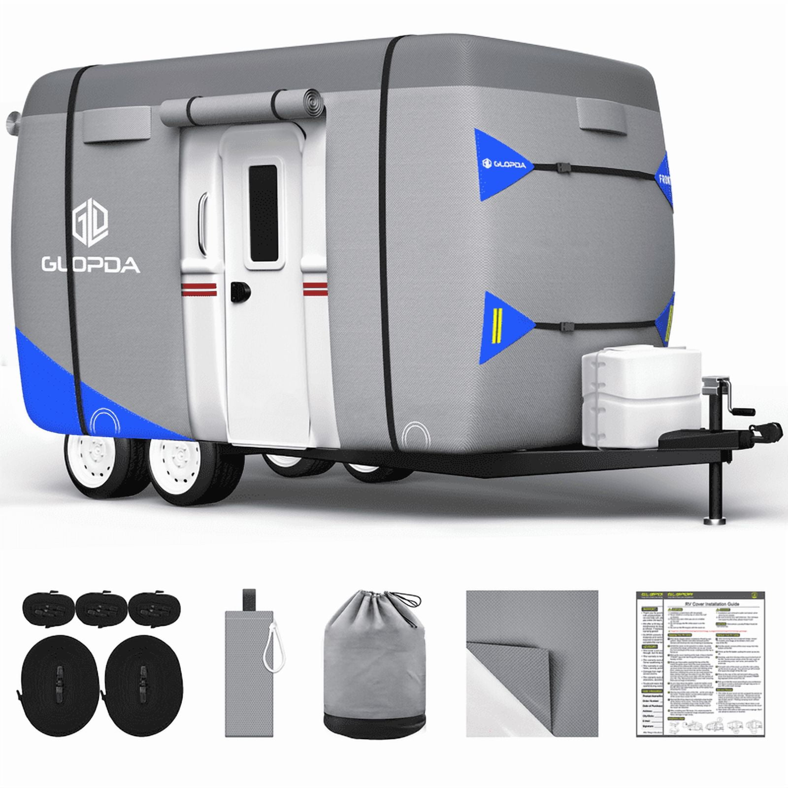 Fiberglass Travel Trailer Cover Fits 11'-13' Trailers, Anti-Tear 7 ...