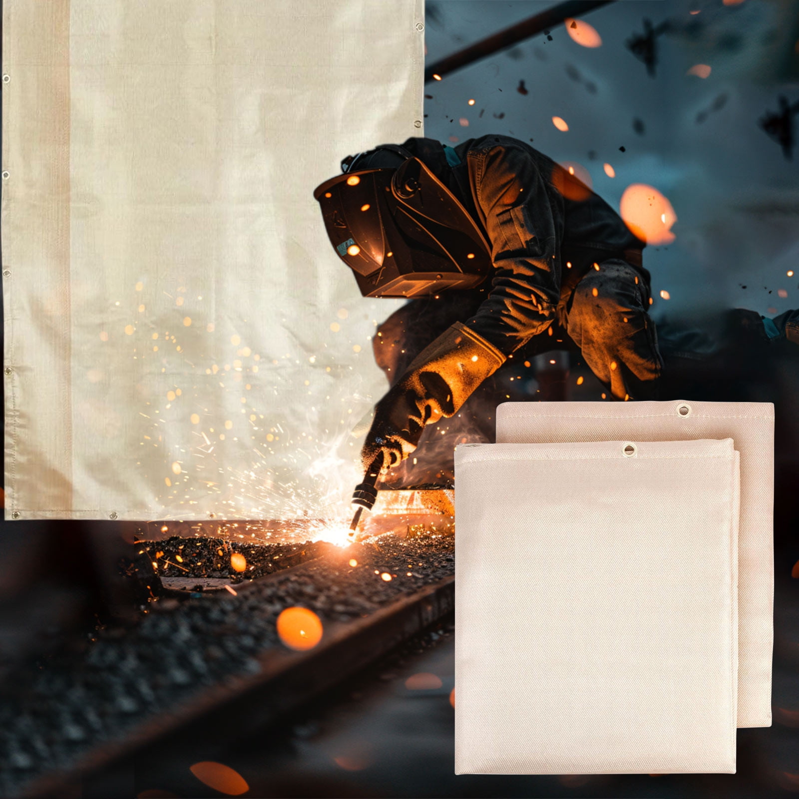 Fiberglass Welding Blanket 1.2m x 1.8m Fireproof Heat Resistant Cloth ...