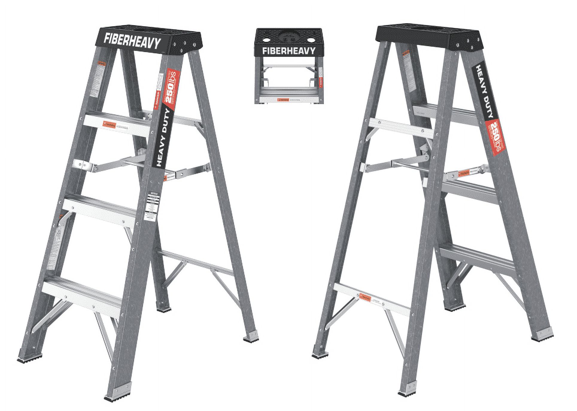 Fiberglass step ladder 4 steps 250lbs - Walmart.com
