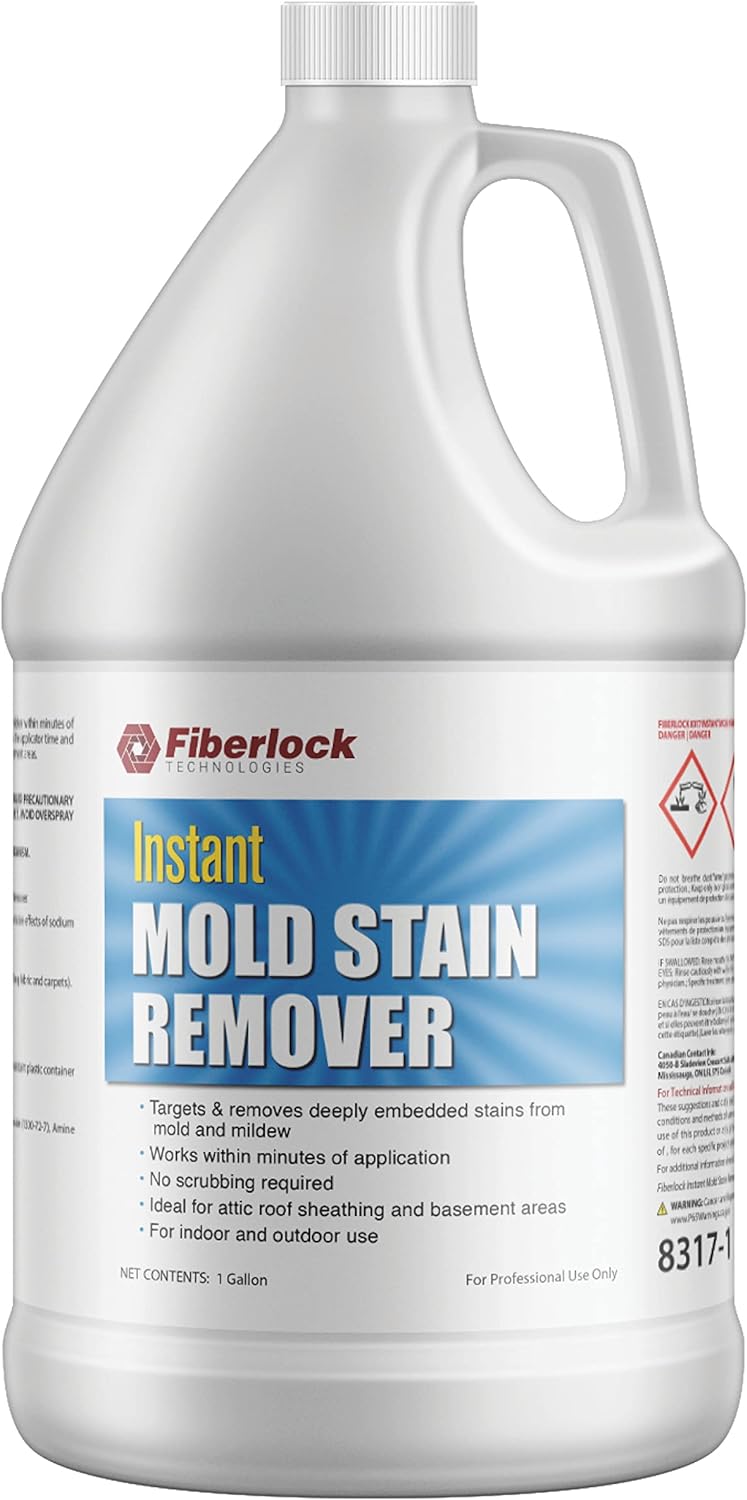 Fiberlock Instant Mold Stain Remover, 1 Gallon, Cleans Deeply Embedded ...