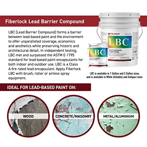 Fiberlock Lead Barrier Compound III, 1 Gallon, White, Industrial Lead ...
