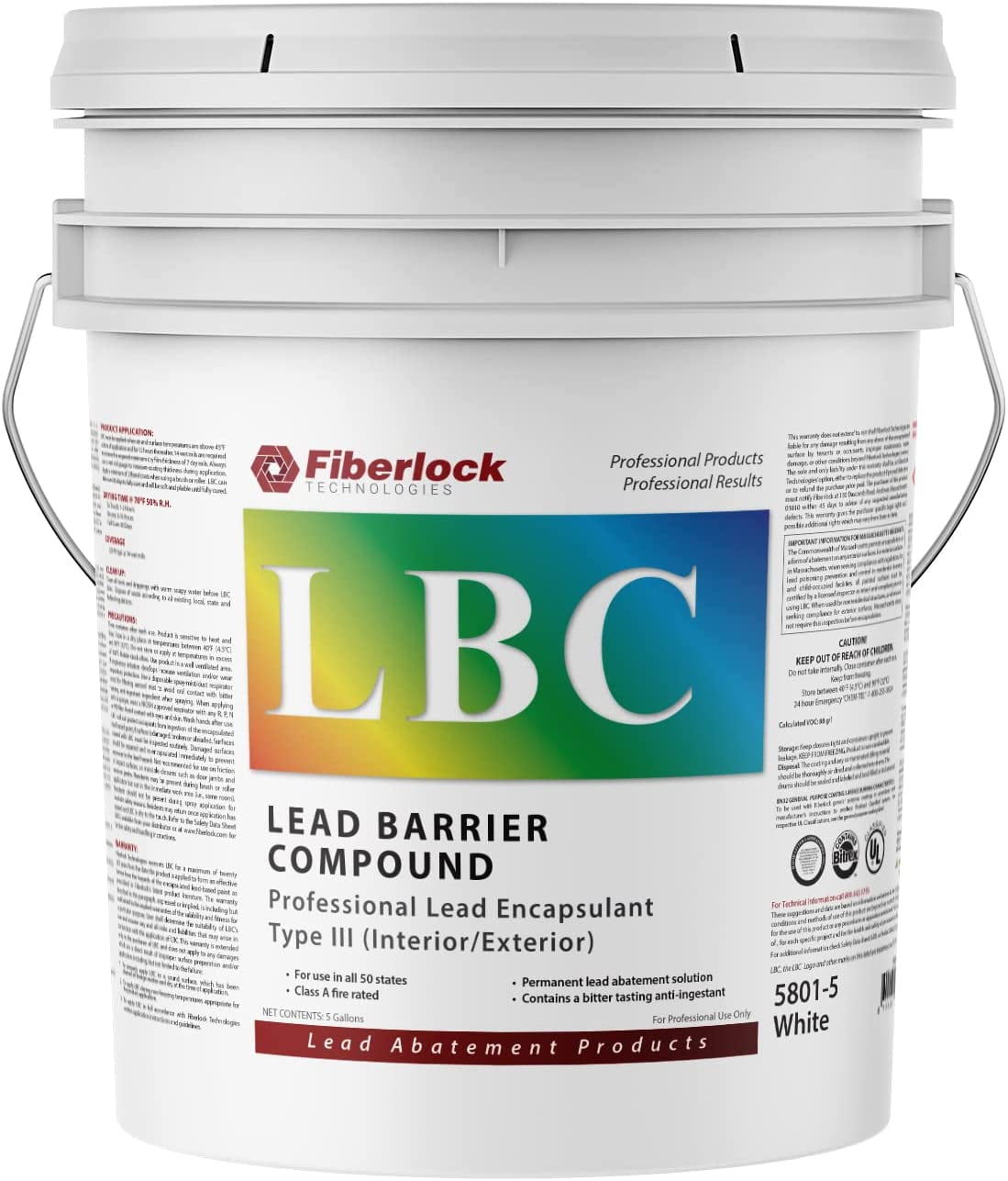 Fiberlock Lead Barrier Compound III, 5 Gallons, White, Industrial Lead ...