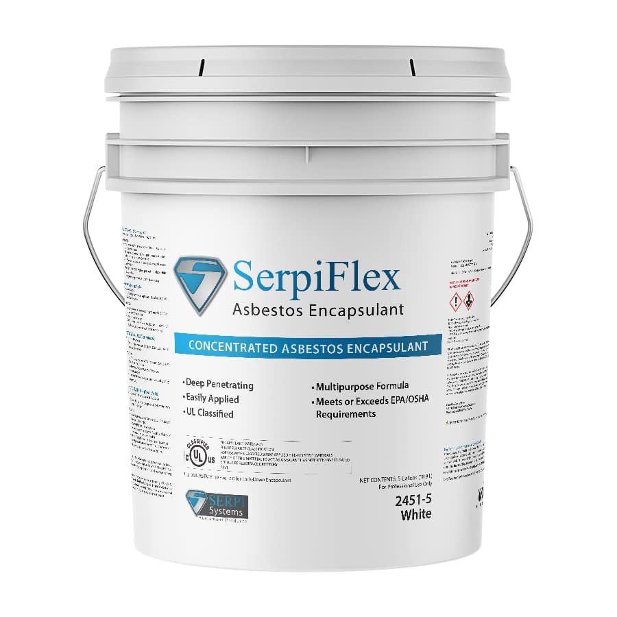 Fiberlock SerpiFlex Concentrated Asbestos Encapsulant, 5 Gallons, White ...