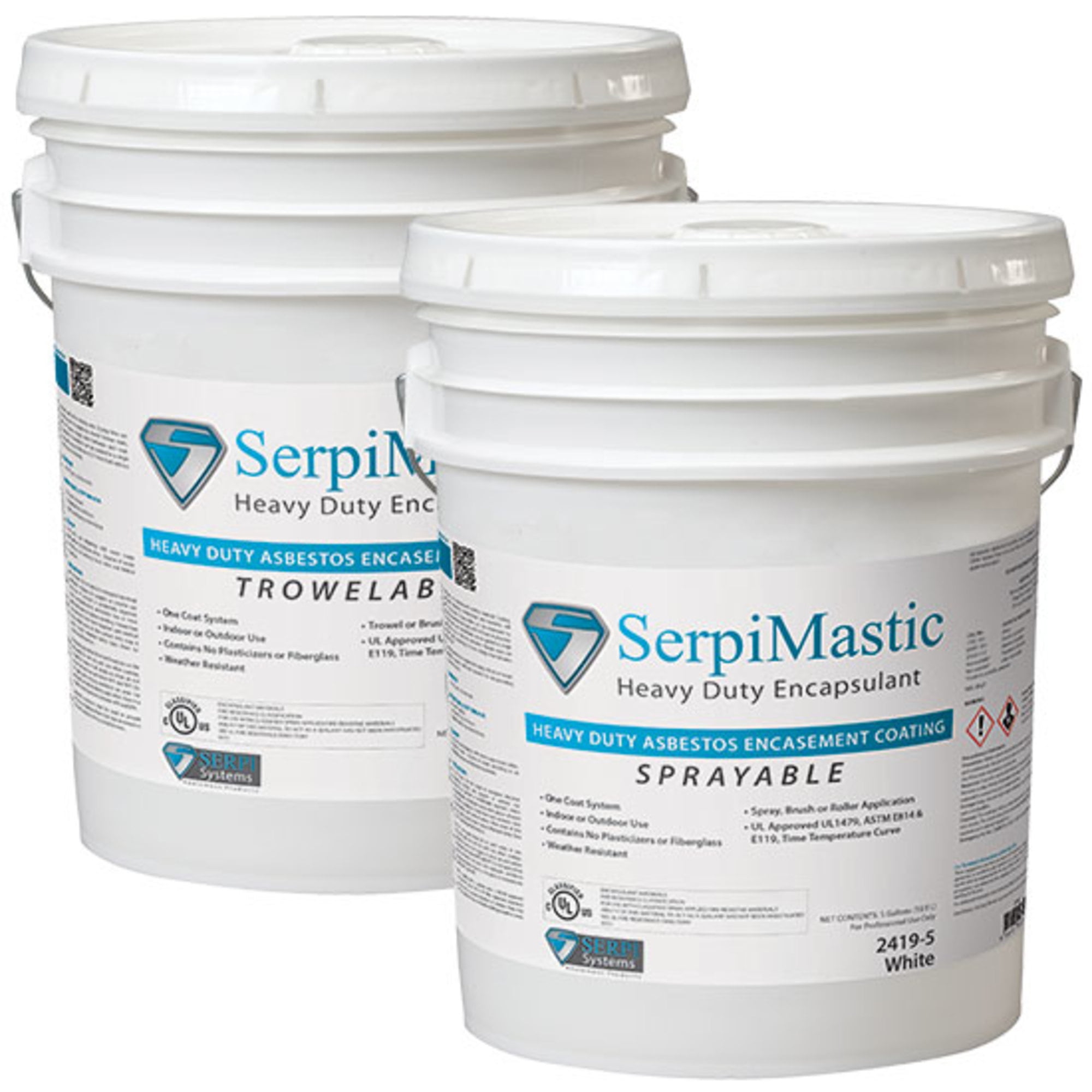 Fiberlock SerpiMastic Heavy Duty Asbestos Encasement Coating, Off White ...