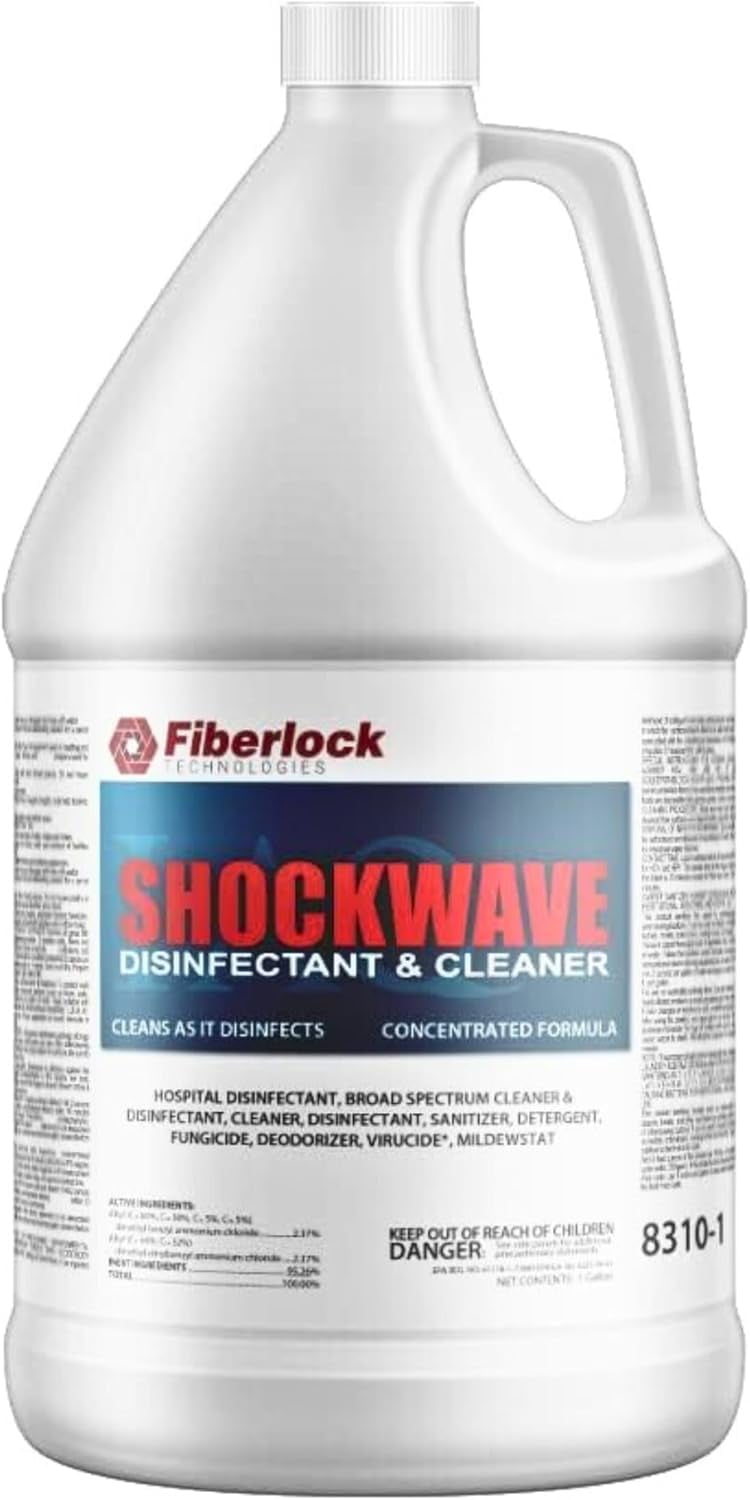 Fiberlock ShockWave Disinfectant Cleaner Concentrate, 1 Gallon, Ideal ...
