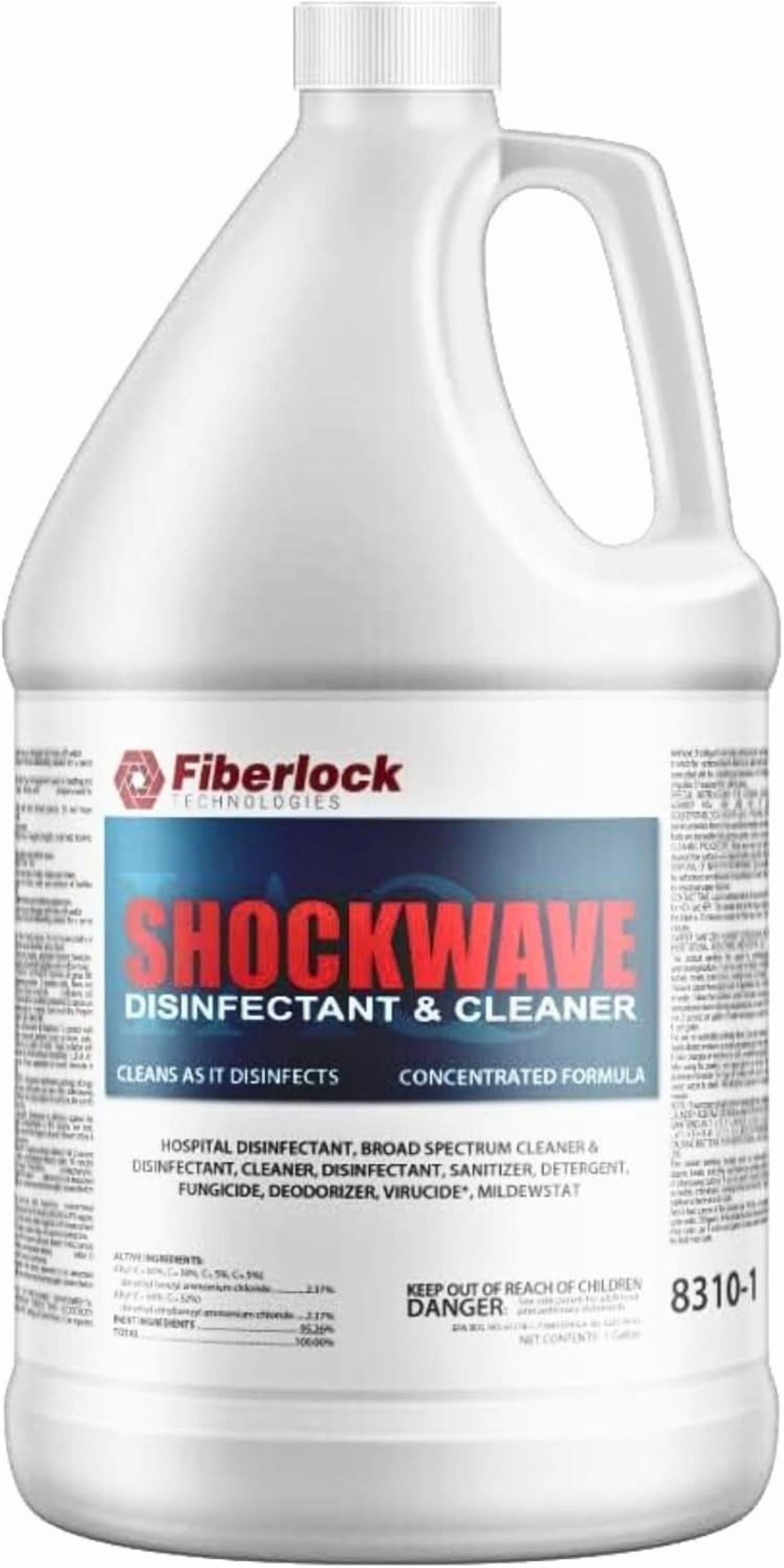 Fiberlock ShockWave Disinfectant Cleaner Concentrate, 1 Gallon, Ideal ...
