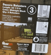 Fiberon 1-in x 1-in x 36-in Homeselect Midnight Black Composite Deck ...