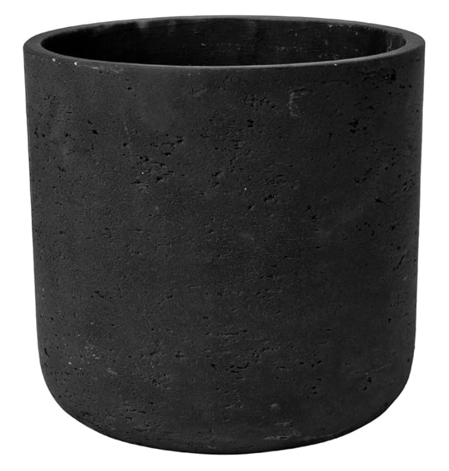 Fiberstone Planter - 7" Black Washed Flower Pot - Indoor/Outdoor Modern ...