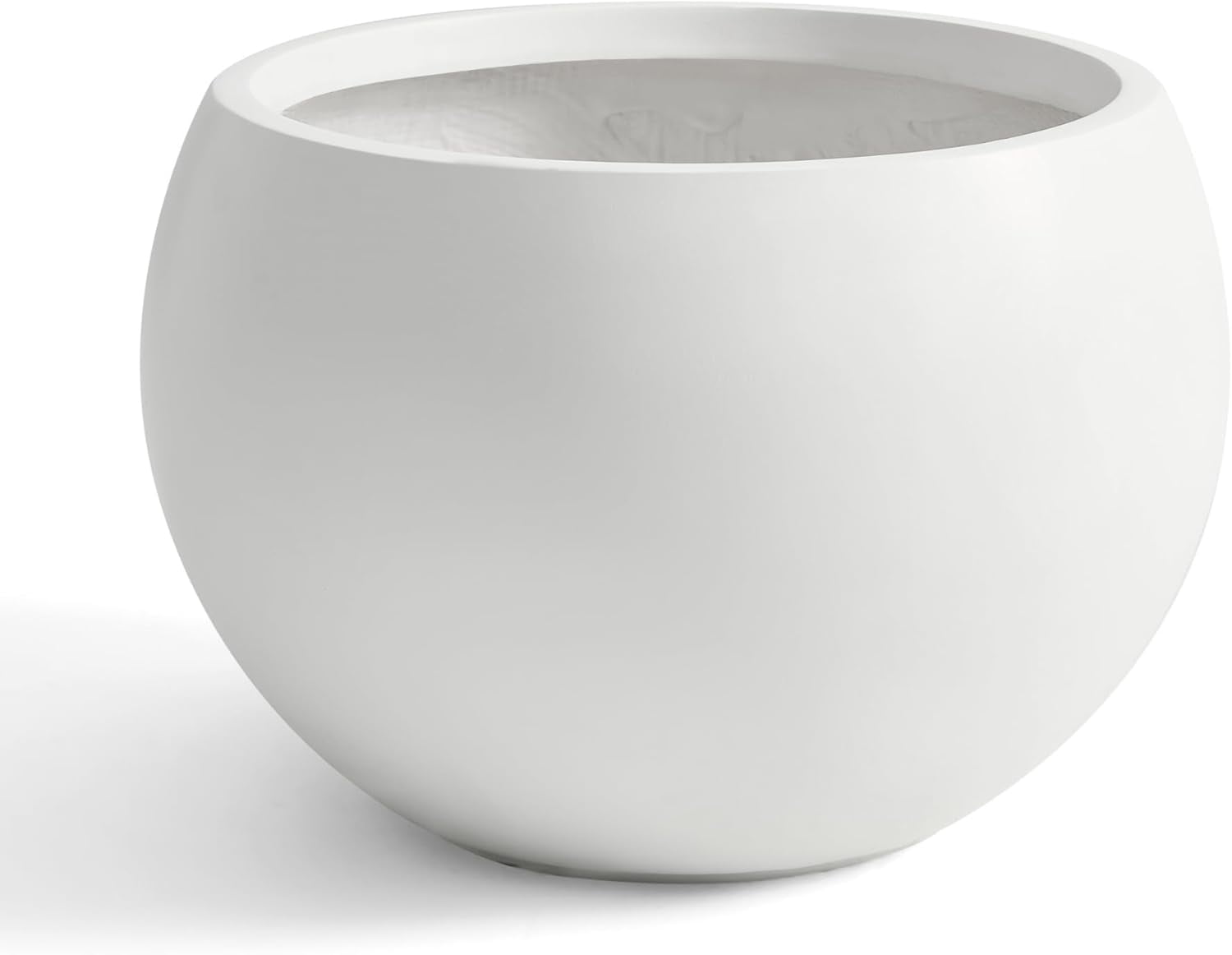 Fiberstone Sphere Planter, 19.3" Dia x 13" H Large Flower Pot with ...