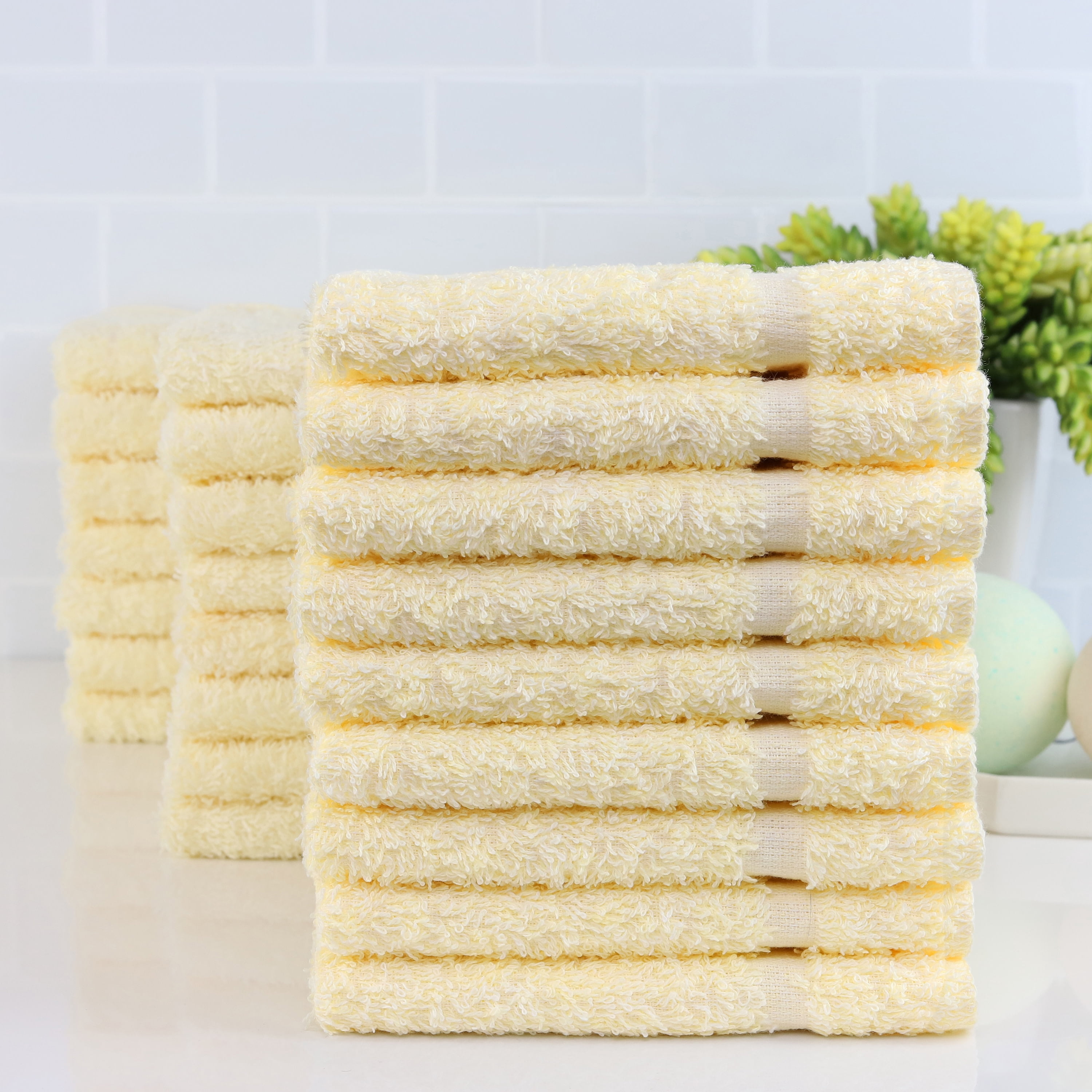 Fibertone 24-Piece Washcloth Set, Bleach Safe, Solid Sandstone ...