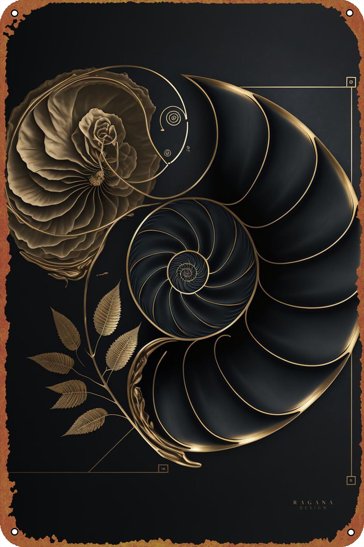 Fibonacci Golden Ratio Metal Tin Sign 8x12 Retro Wall Art Home Decor ...