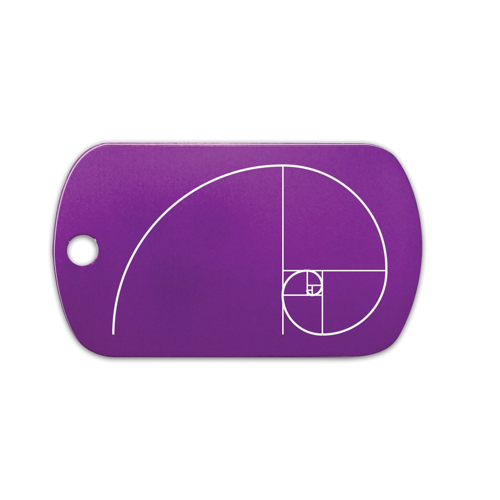 Fibonacci Golden Spiral GI Dog Tag Aluminum Keychain geometry sacred ...