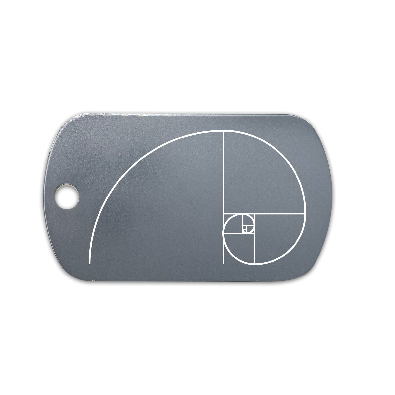 Fibonacci Golden Spiral GI Dog Tag Aluminum Keychain geometry sacred ...
