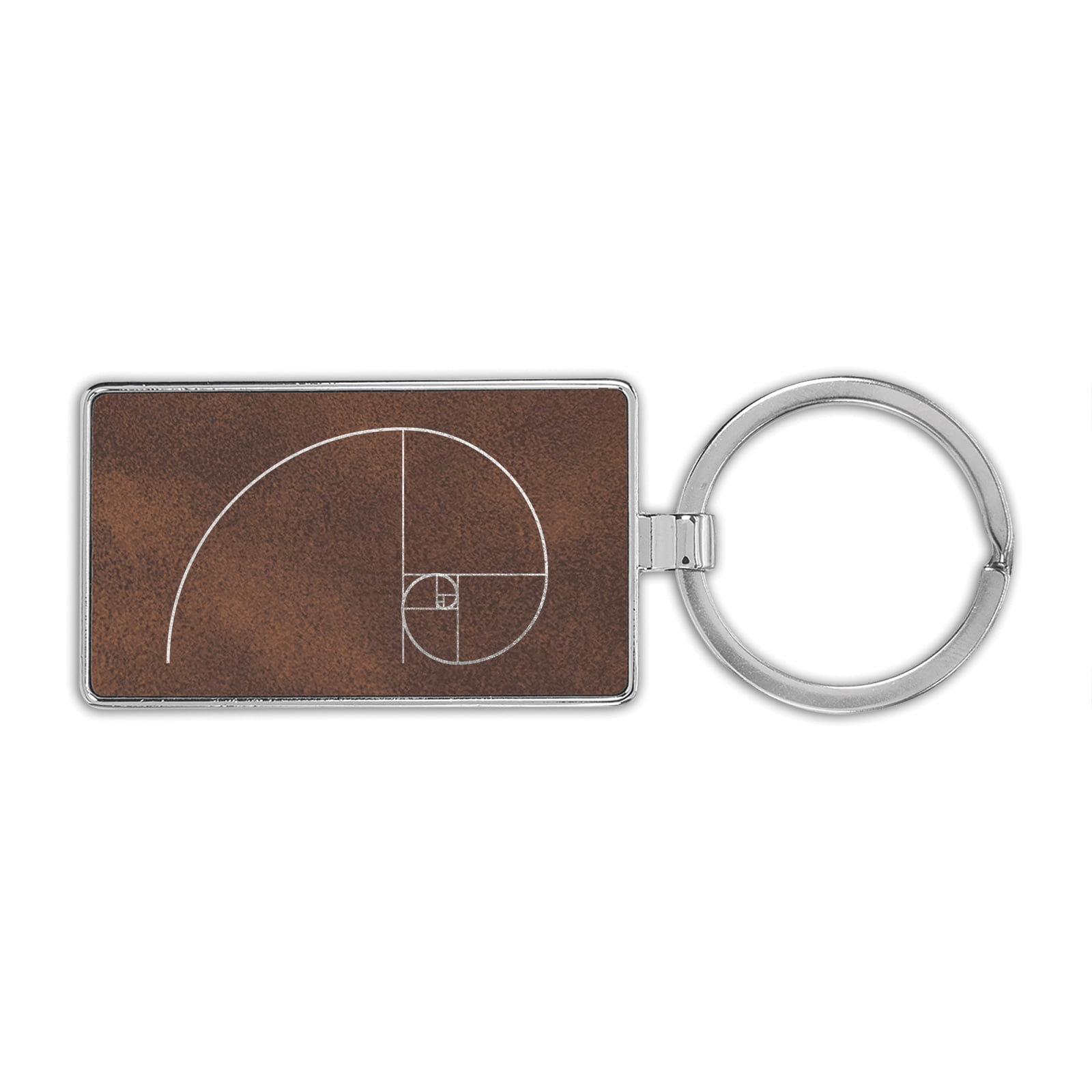 Fibonacci Golden Spiral Premium Leatherette Keychain geometry sacred ...