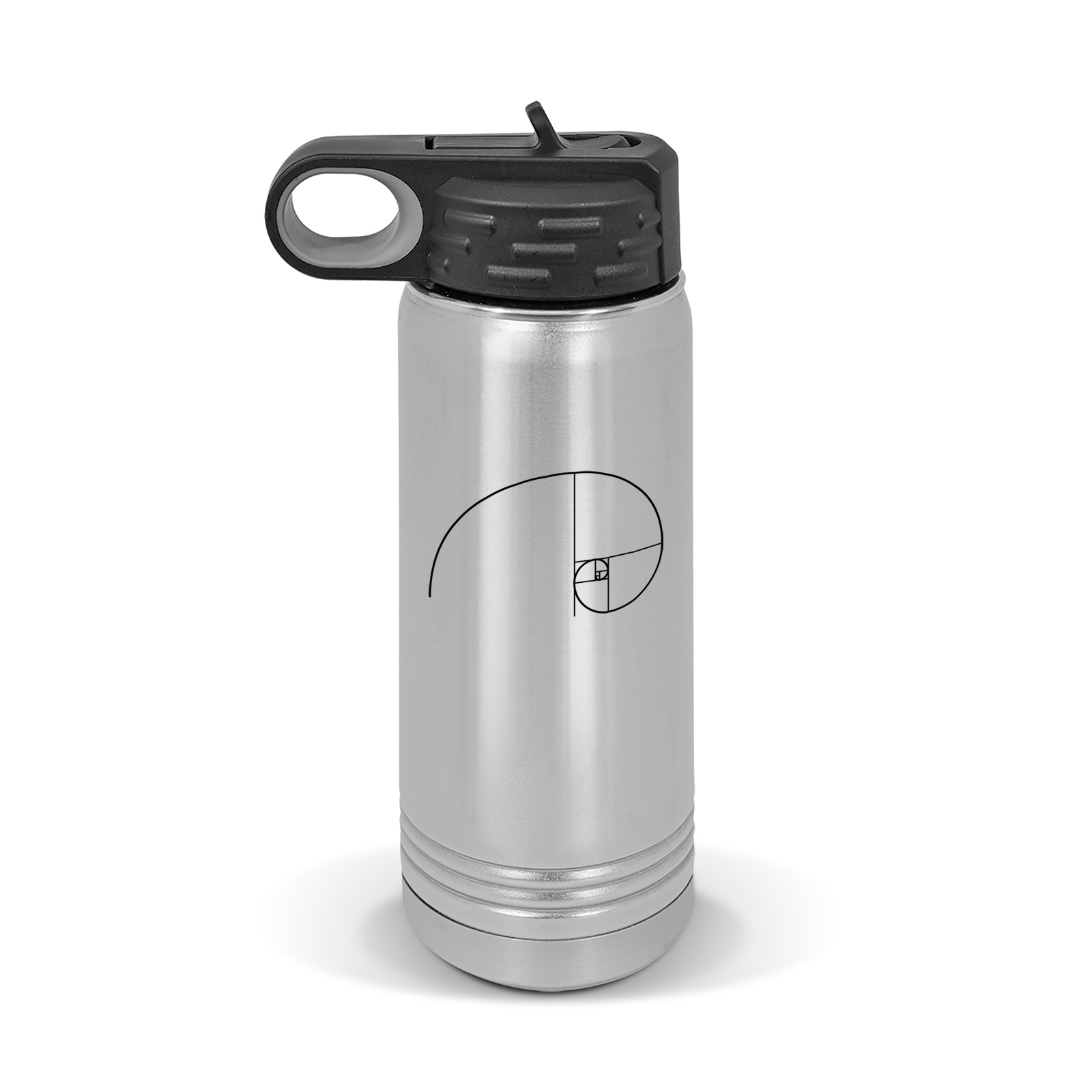 Fibonacci Golden Spiral Water Bottle 20 oz - Laser Engraved w/ Flip Top ...