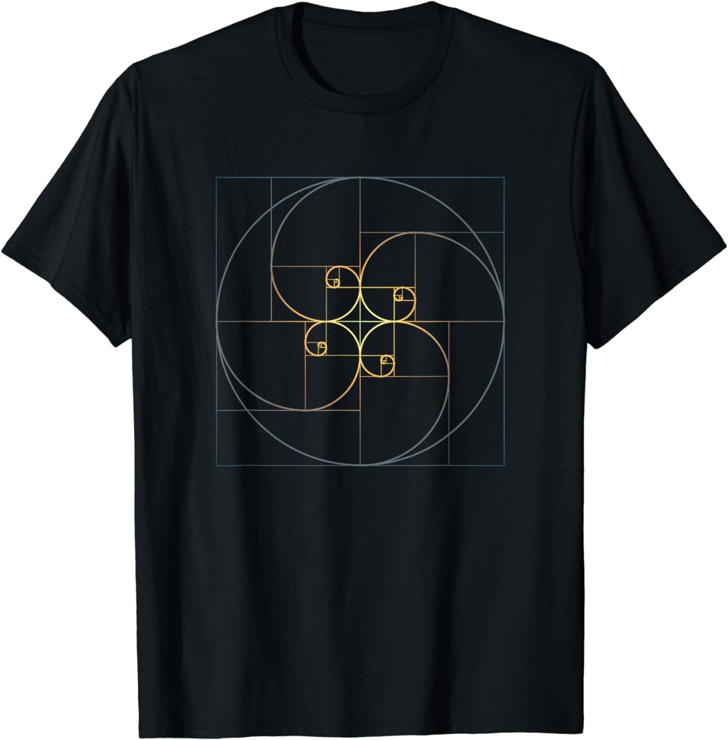 Fibonacci Spiral Golden Ratio Geometry Architecture Phi T-Shirt ...