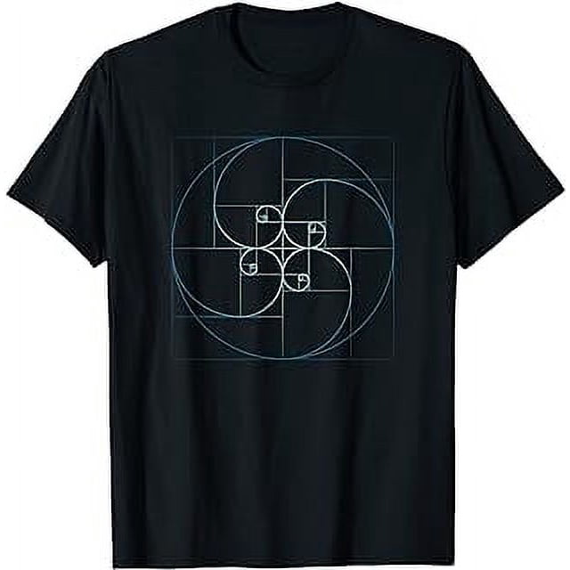 Fibonacci Spiral Golden Ratio Geometry Architecture Phi T-Shirt - Walmart.com