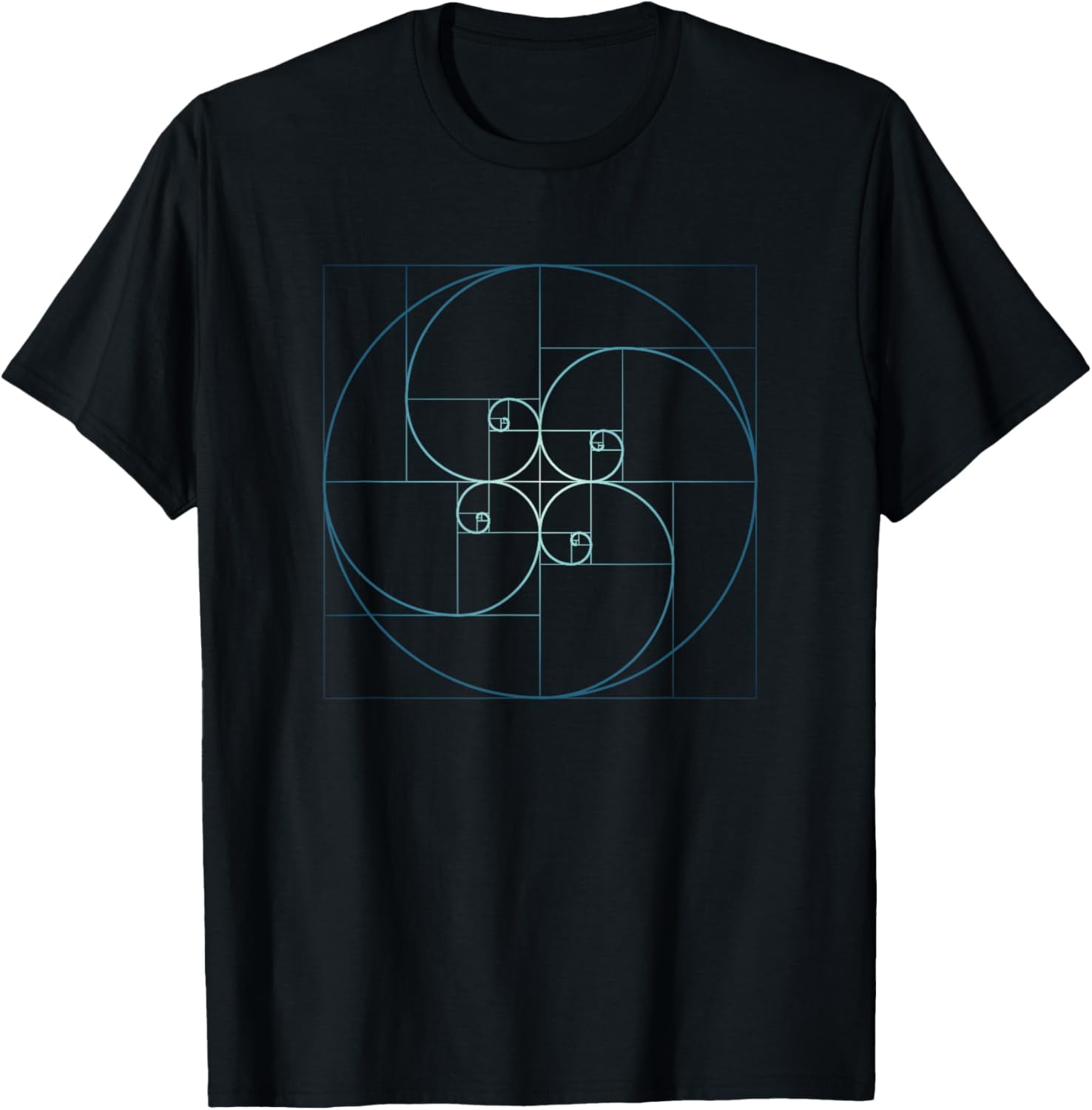 Fibonacci Spiral Golden Ratio Geometry Architecture Phi T-Shirt ...