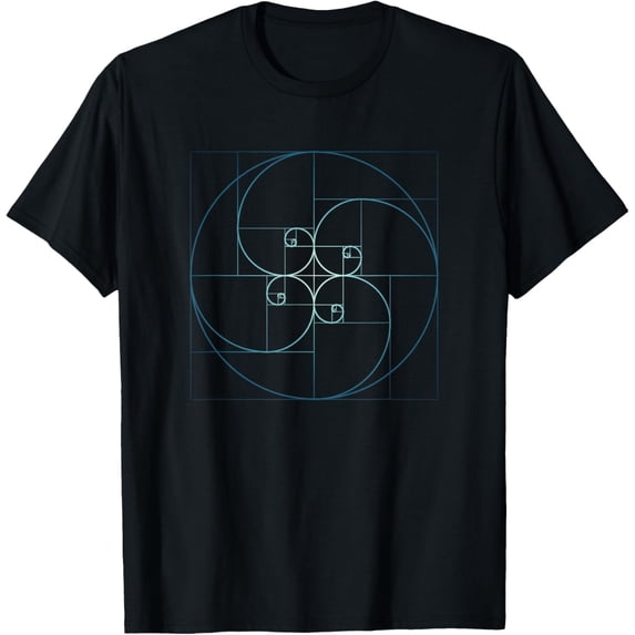 Fibonacci Spiral Golden Ratio Geometry Architecture Phi T-Shirt ...