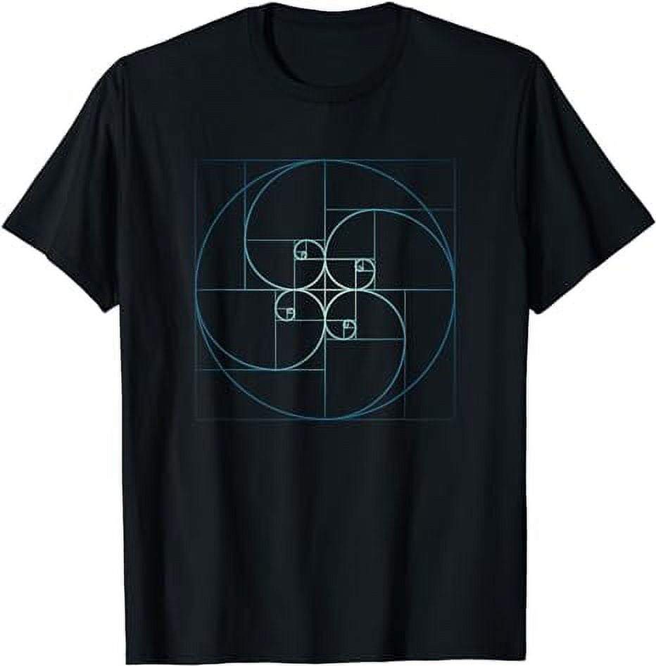 Fibonacci Spiral Golden Ratio Geometry Architecture Phi T-Shirt - Walmart.com