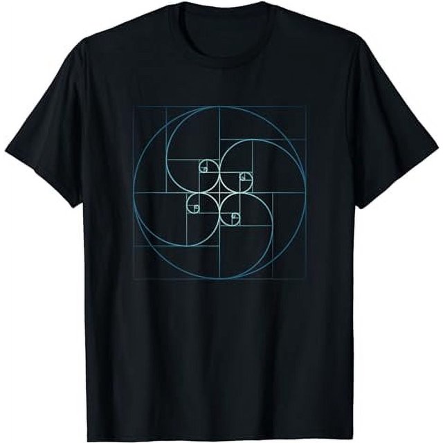Fibonacci Spiral Golden Ratio Geometry Architecture Phi T-Shirt - Walmart.com
